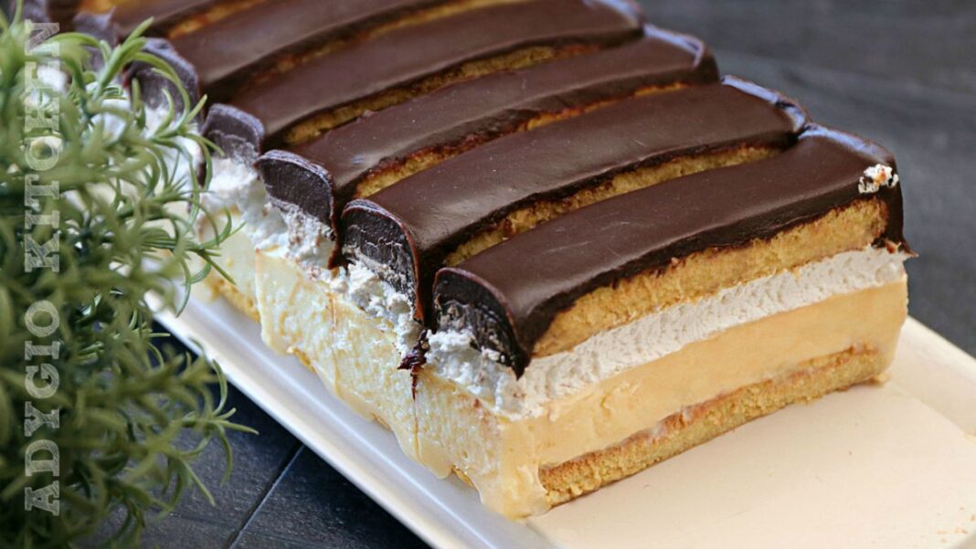 Eclere false cremoase, reteta de eclere rapide cu piscoturi